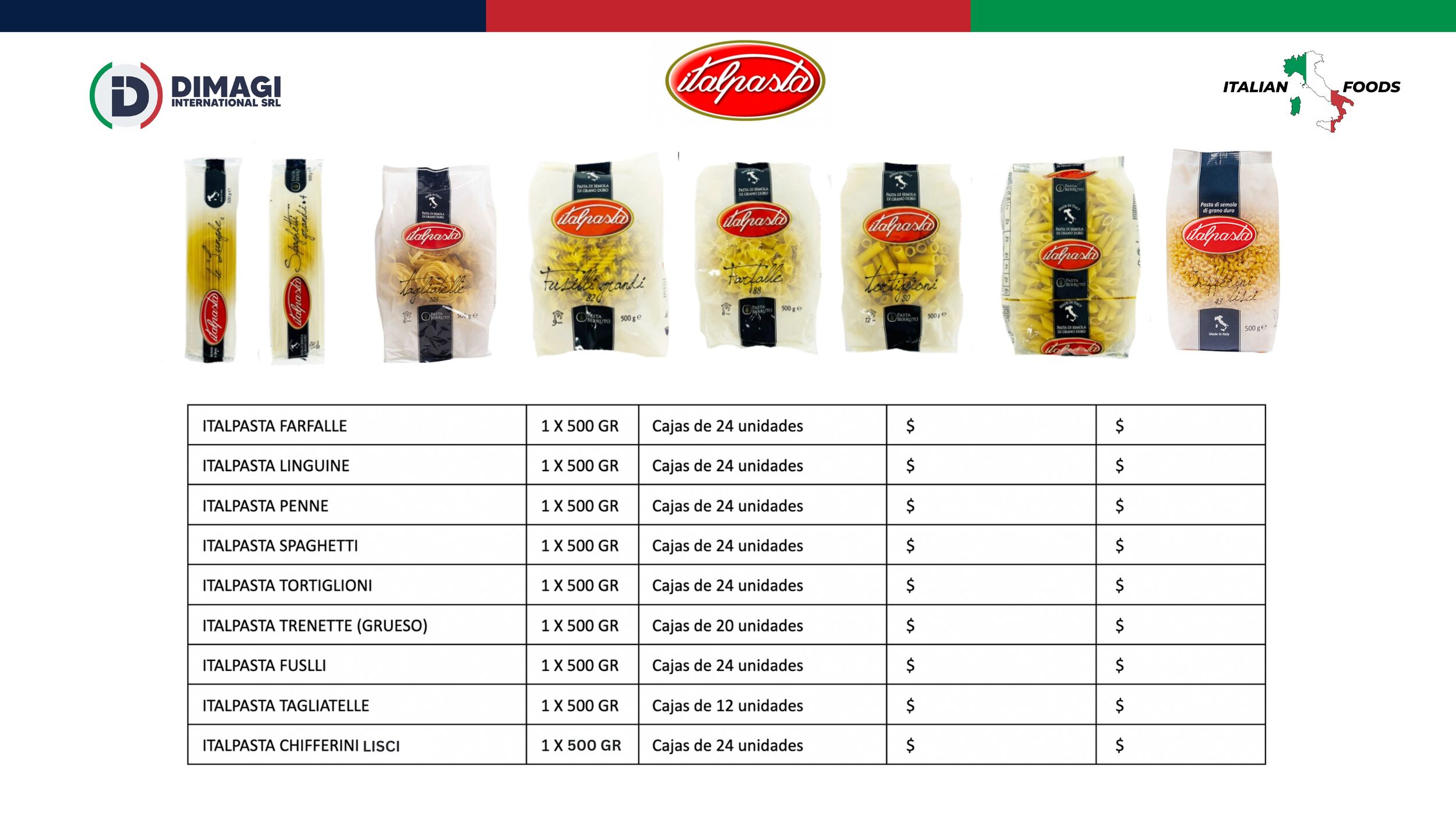 NUESTROS PRODUCTOS – ITALIAN FOODS