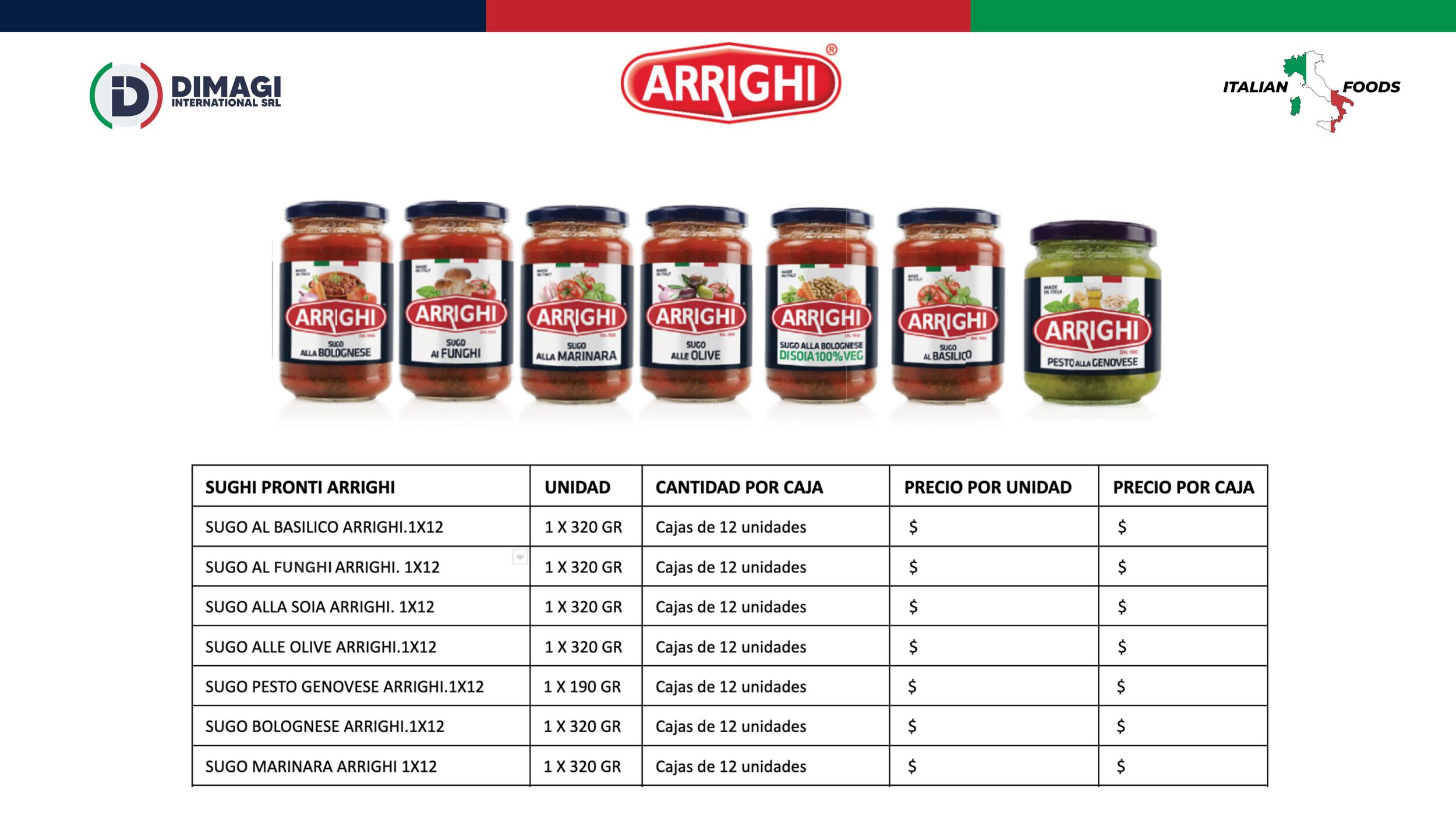NUESTROS PRODUCTOS – ITALIAN FOODS